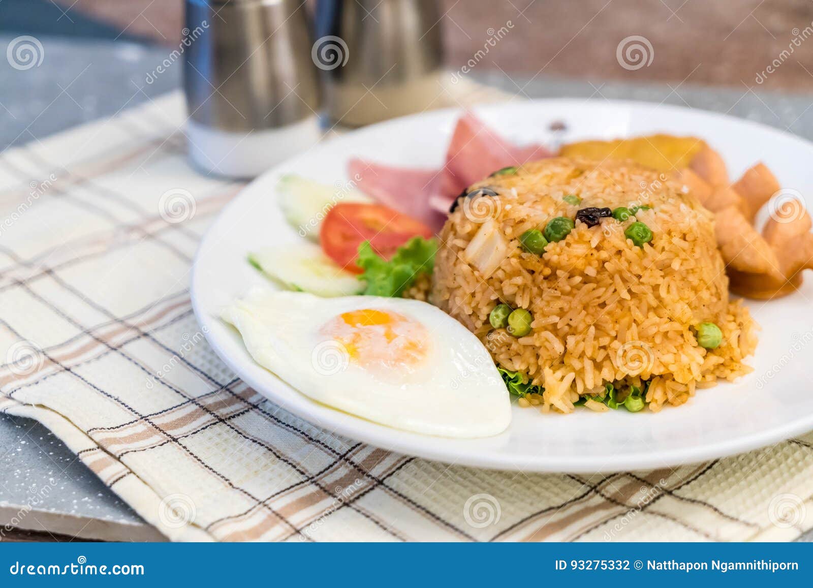American fried rice stock photo. Image of mixed, plate - 93275332