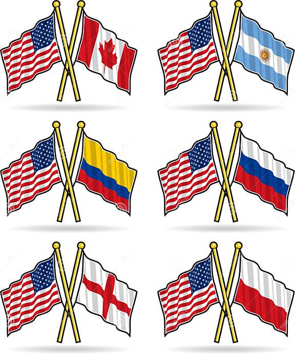 American Friendship Flags stock vector. Illustration of england - 14306083