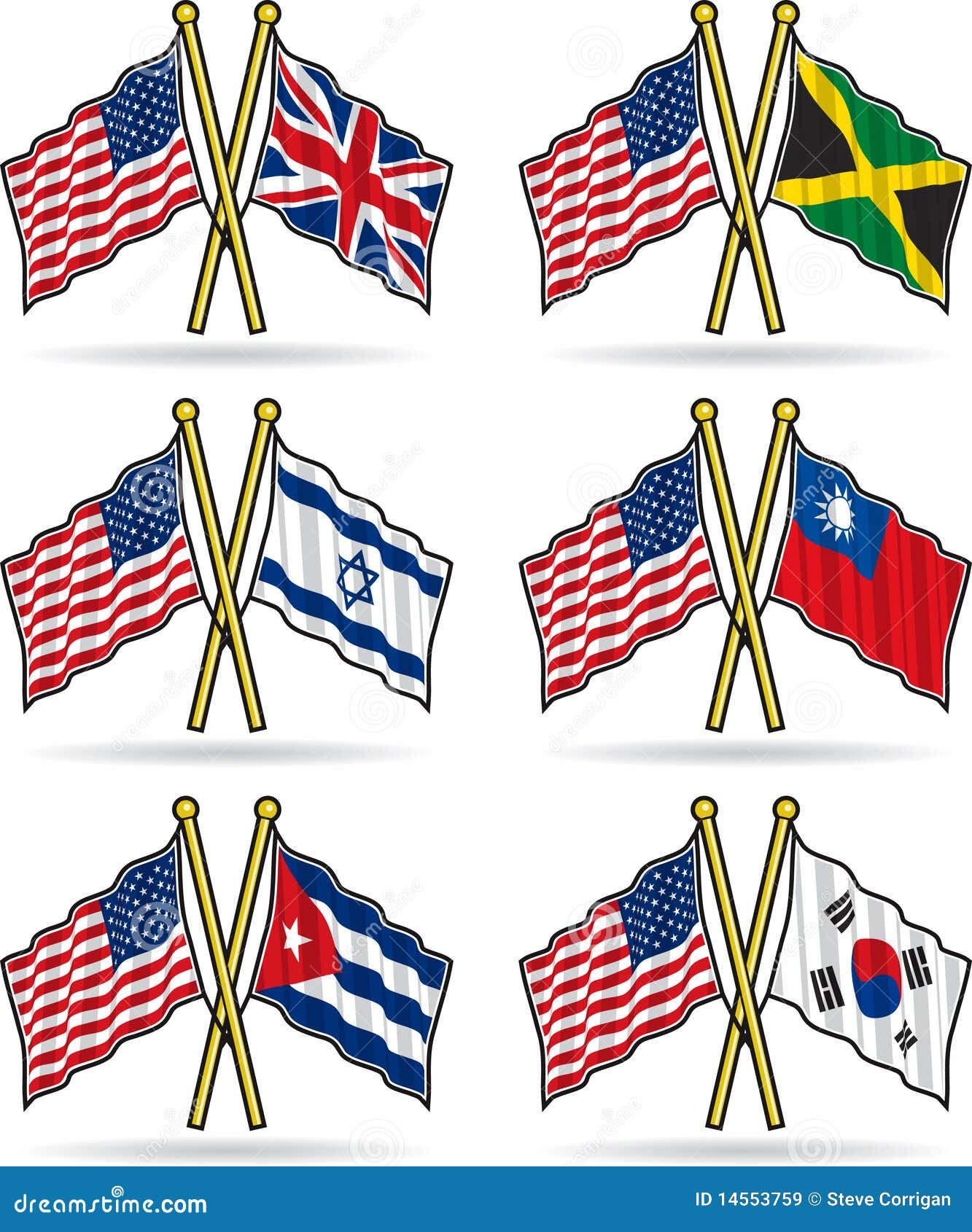 American Friendship Flags stock vector. Illustration of jamaica - 14553759