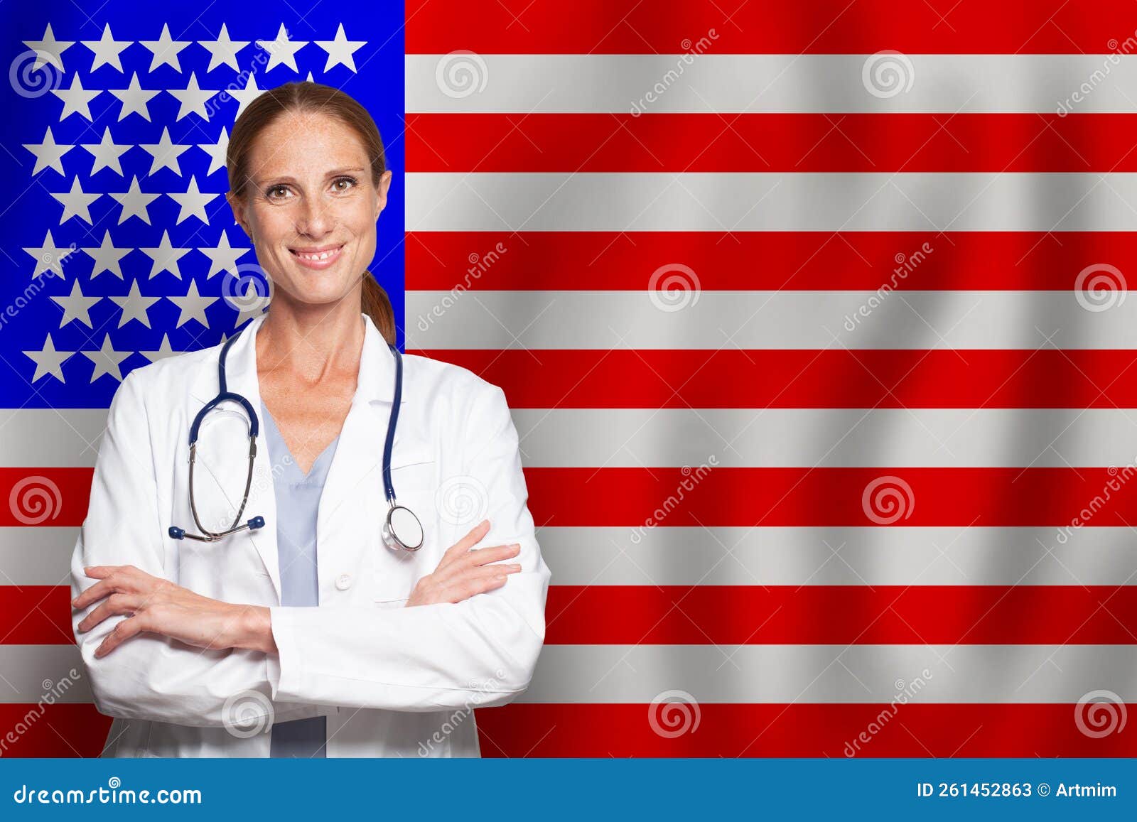 American General Practitioner Gp on the Flag of USA Stock Image - Image ...