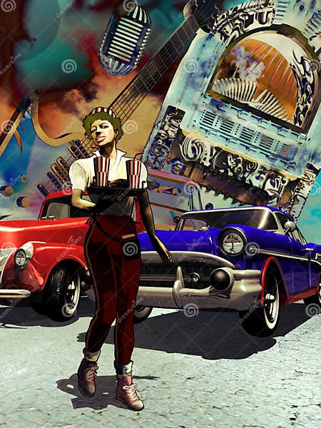 American graffiti stock illustration. Illustration of pick - 25007101