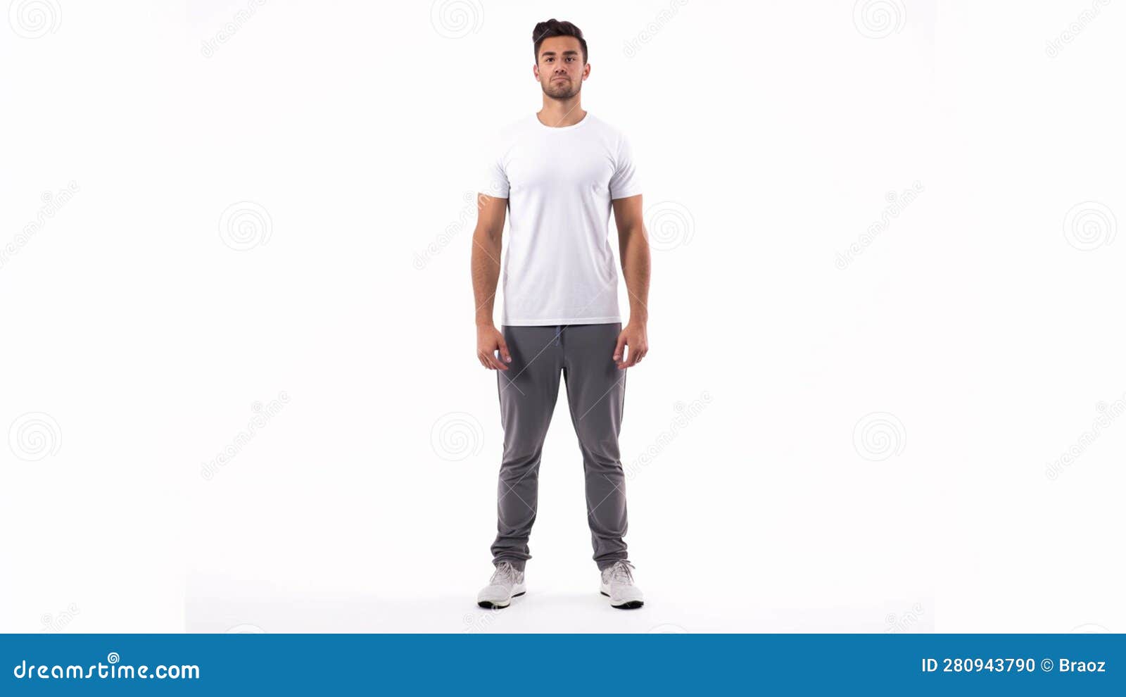 American Handsome Man Standing from the Front Posing with a T-shirt ...