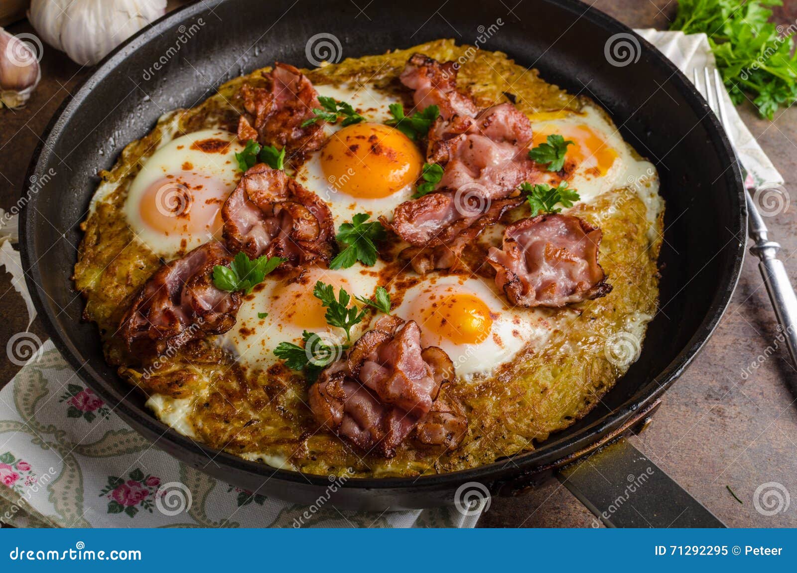 American Hash Browns Potato Stock Image - Image of breakfast, eggs ...