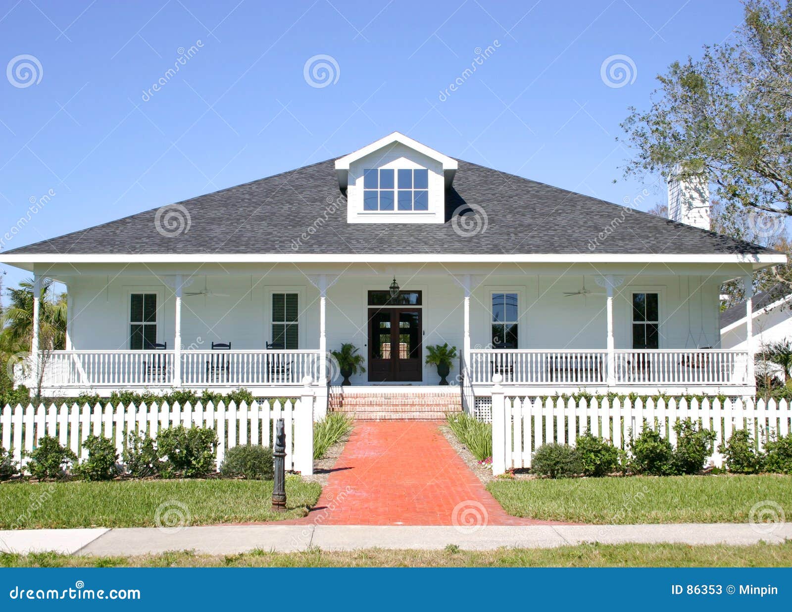 American Home stock image. Image of picket, banister, urns - 86353