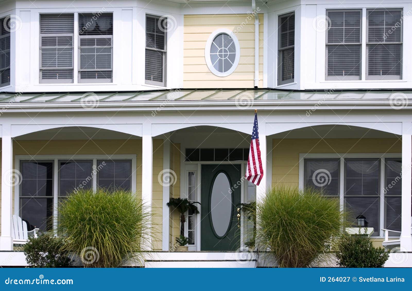 American Home. Front Detail. Stock Image - Image of american, patriot ...