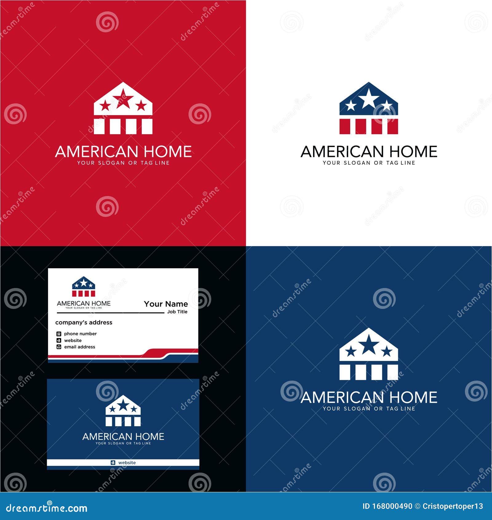 American house logo vector stock vector. Illustration of flag - 168000490