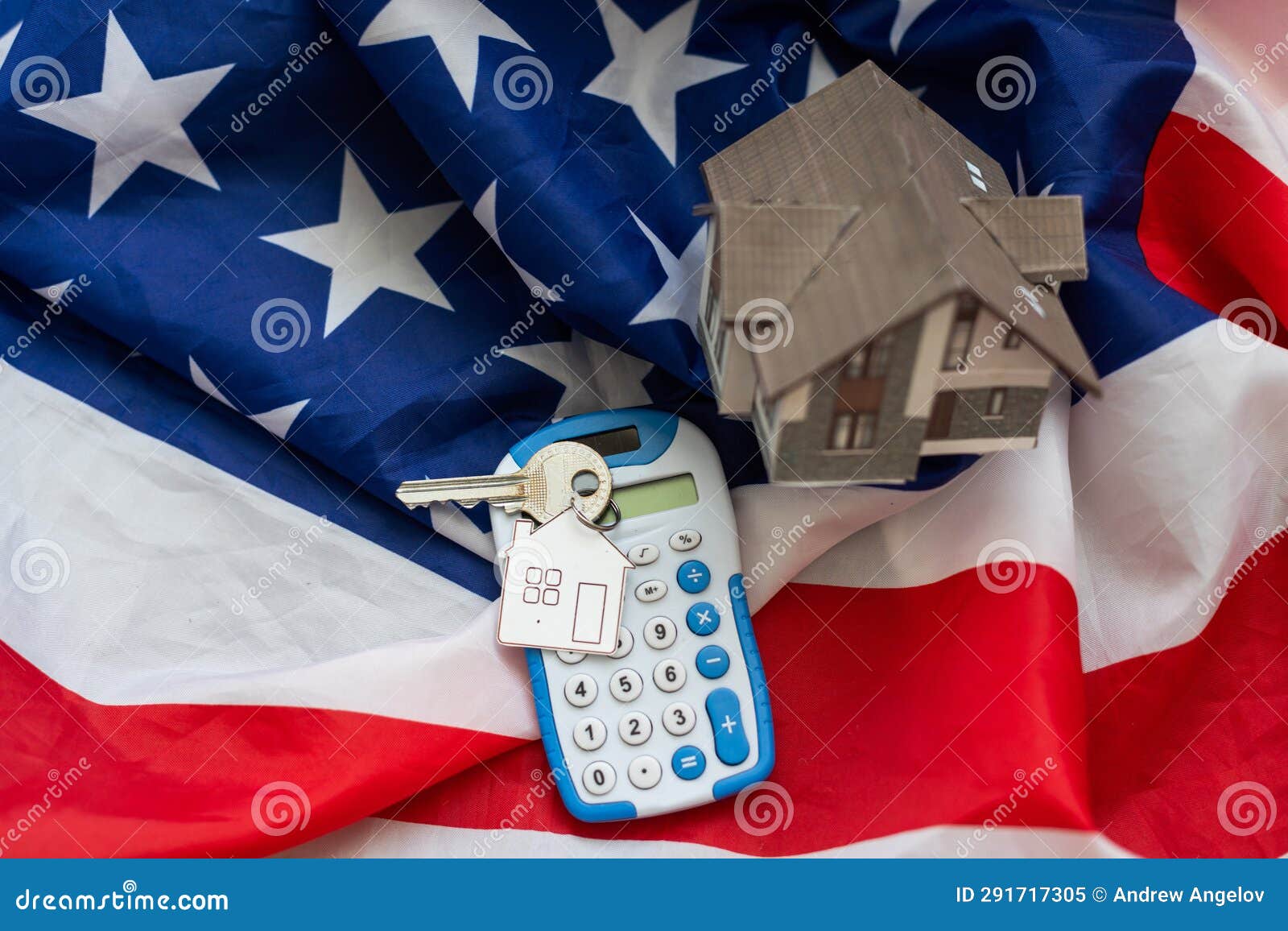 American House Three-dimensional Design. Combination of House and ...