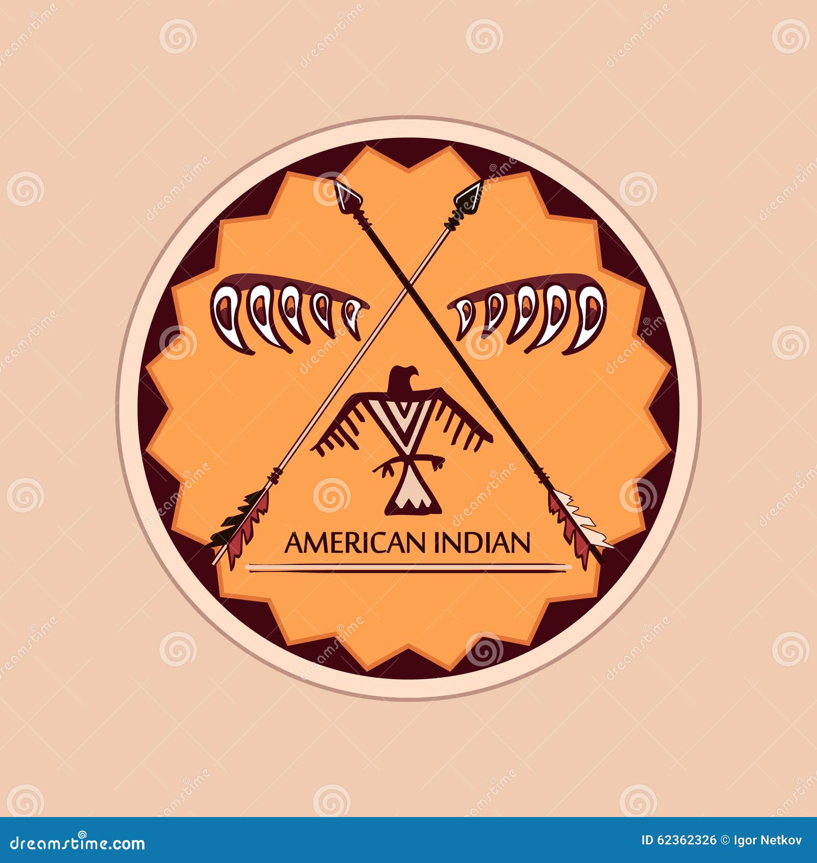 American Indian Emblems and Labels Stock Vector - Illustration of ...