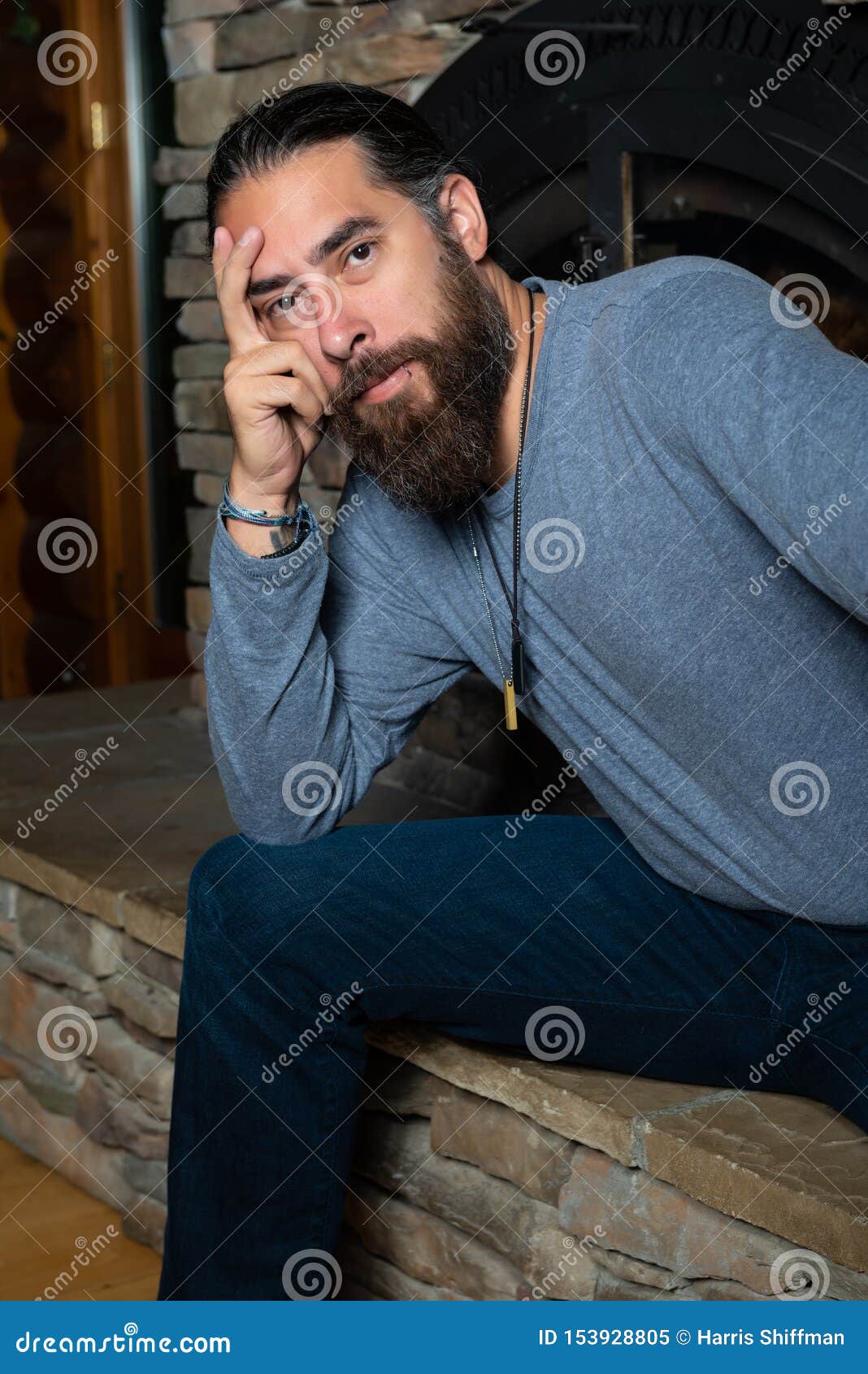 American Indian man stock image. Image of native, fireplace - 153928805