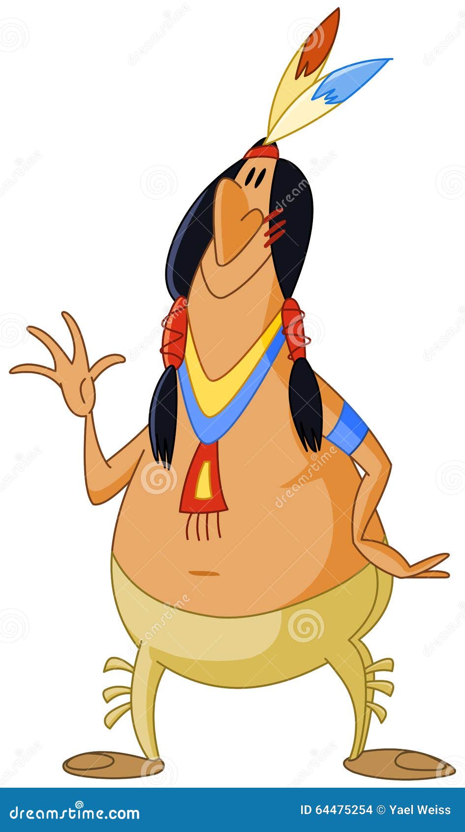 American Indian Man Waving Hello Stock Vector - Illustration of native ...