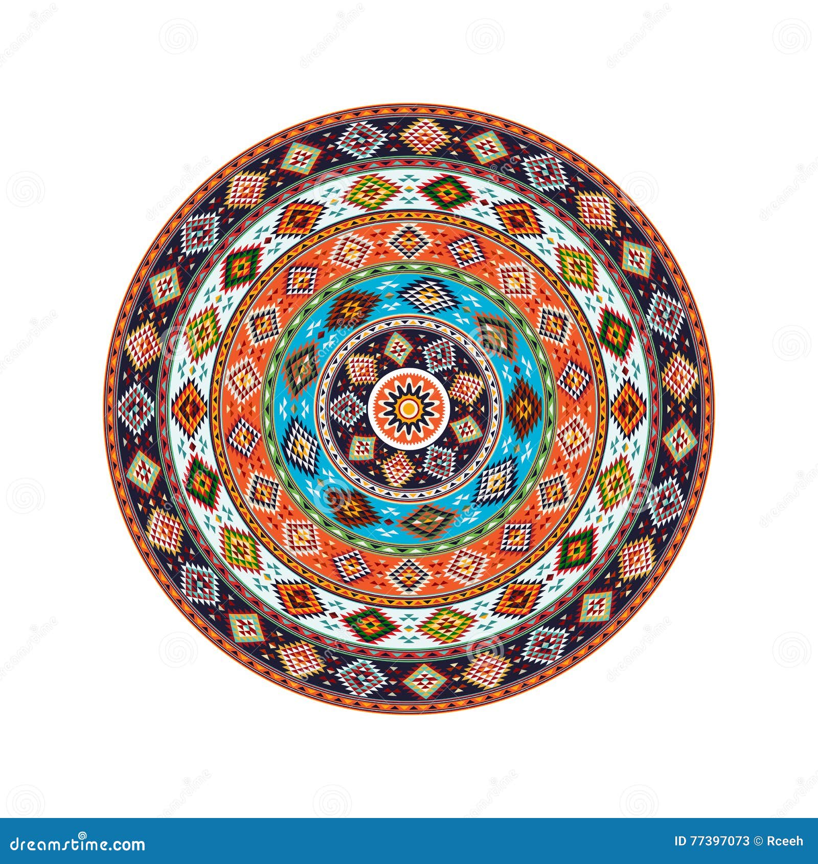 American Indian Round Motif Stock Vector - Illustration of element ...
