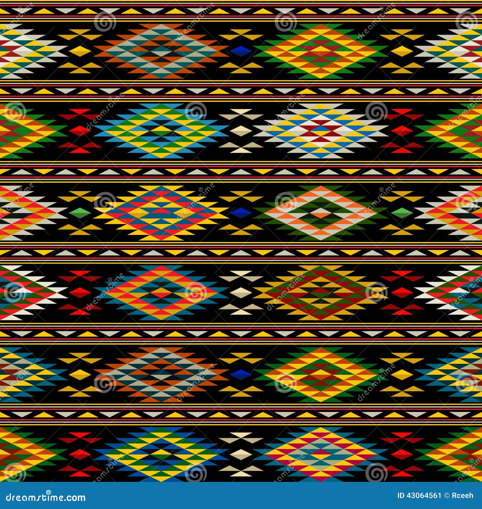 American Indian Seamless Pattern Stock Vector - Illustration of ancient ...