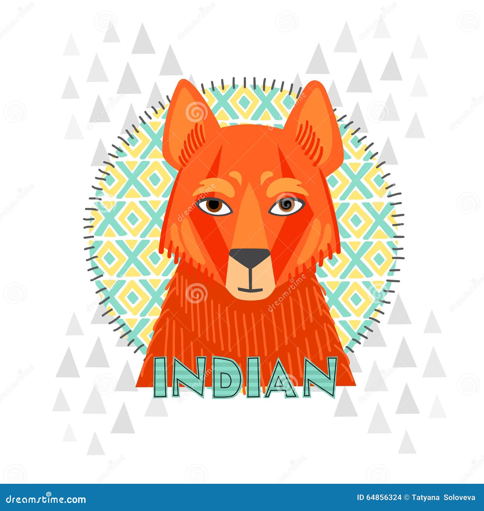 American Indians Jackal Vector Illustration Stock Vector - Illustration ...