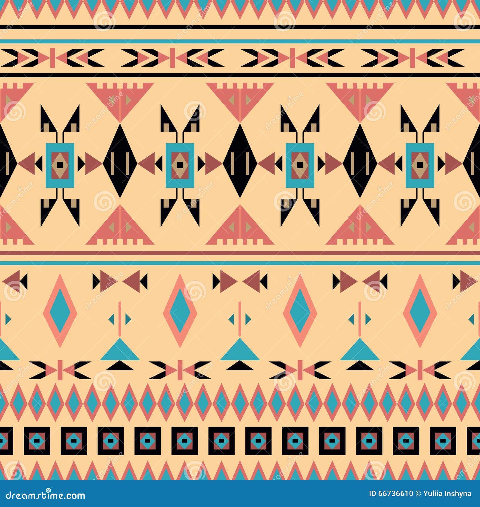 American Indians, Seamless Pattern, Vector Illustration Stock Vector ...