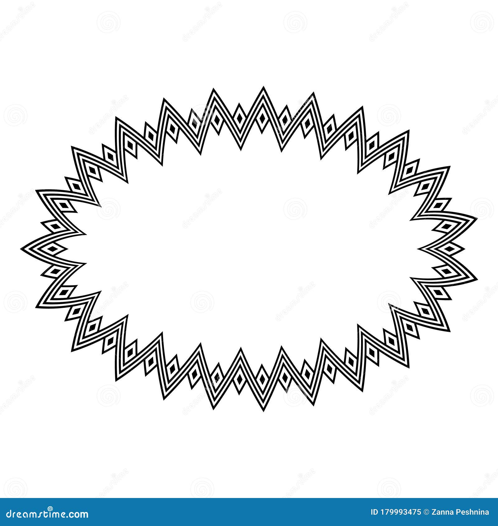 American Ethnic Indigenous Oval Border Frame Set Stock Illustration ...