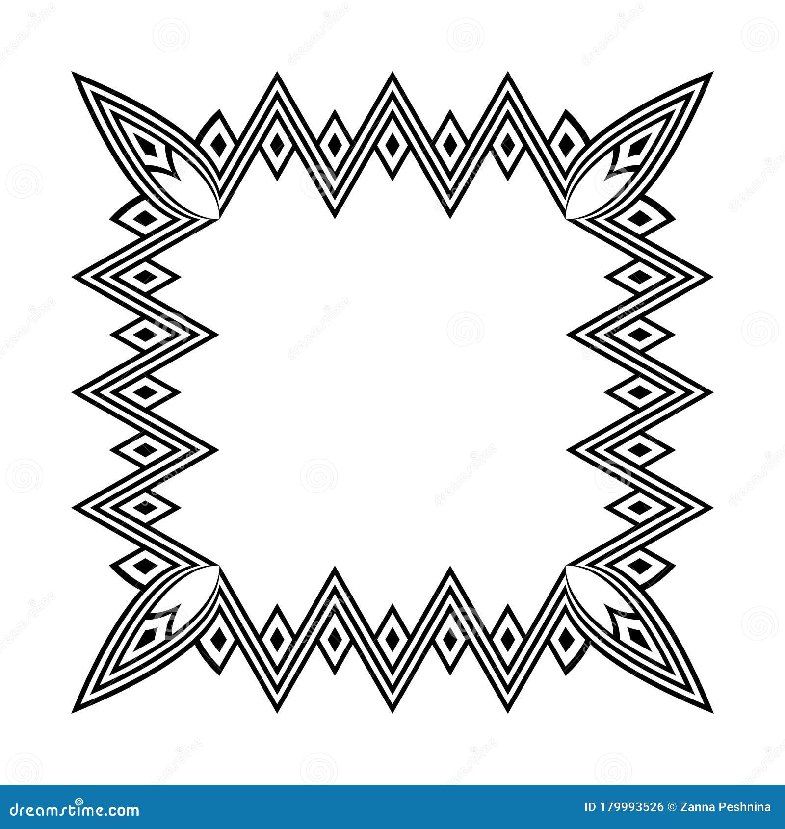 American Ethnic Indigenous Square Border Frame Set Stock Illustration ...