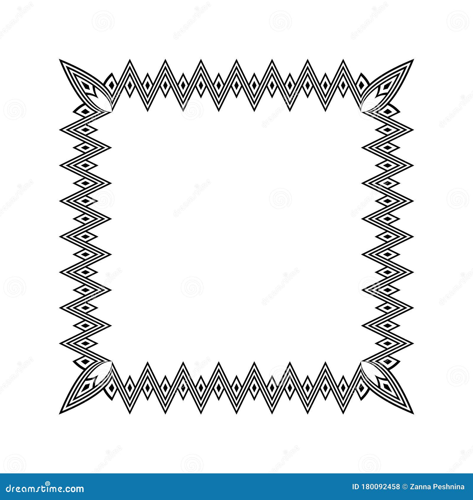 American Ethnic Indigenous Square Border Frame Set Stock Illustration ...