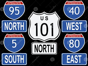 American Interstate signs stock vector. Illustration of america - 2178574