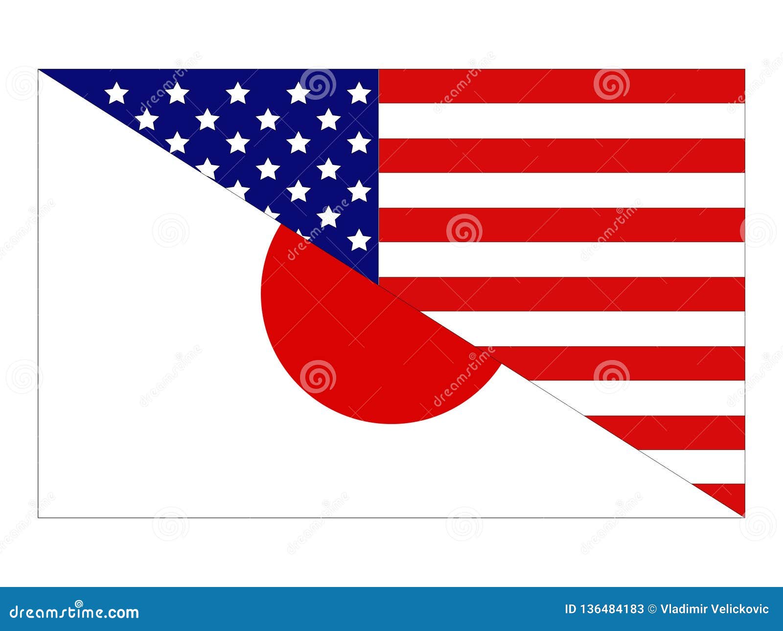 American and Japanese Flags Stock Vector - Illustration of sign, black ...