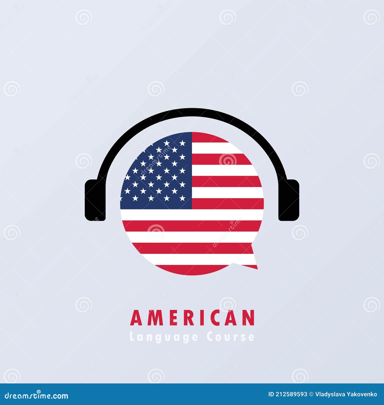 American Language Course Banner. Learning Foreign Language. Creative ...