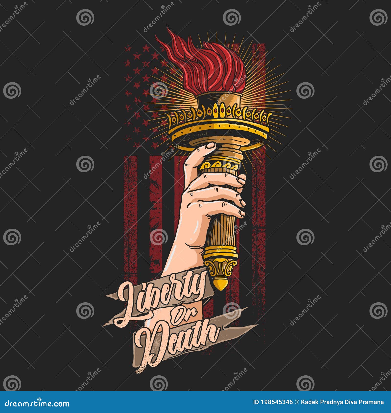 American Liberty or Death Illustration Vector Graphic Stock ...