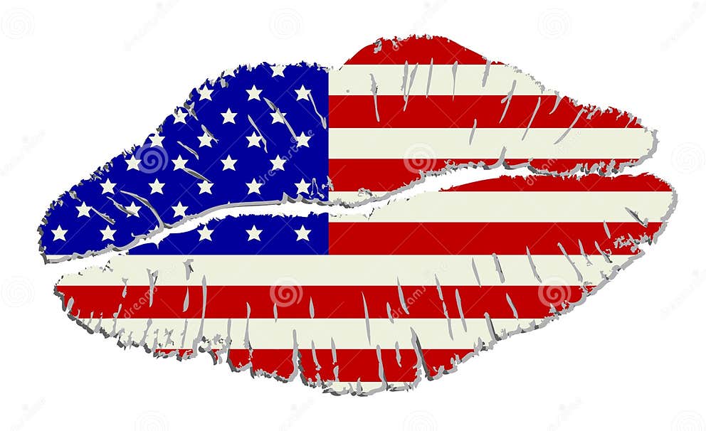 American lips stock vector. Illustration of stars, love - 32579683