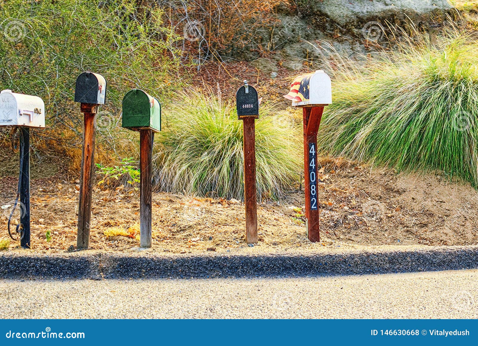 American Mailboxes Along Roads Editorial Stock Photo - Image of nevada ...