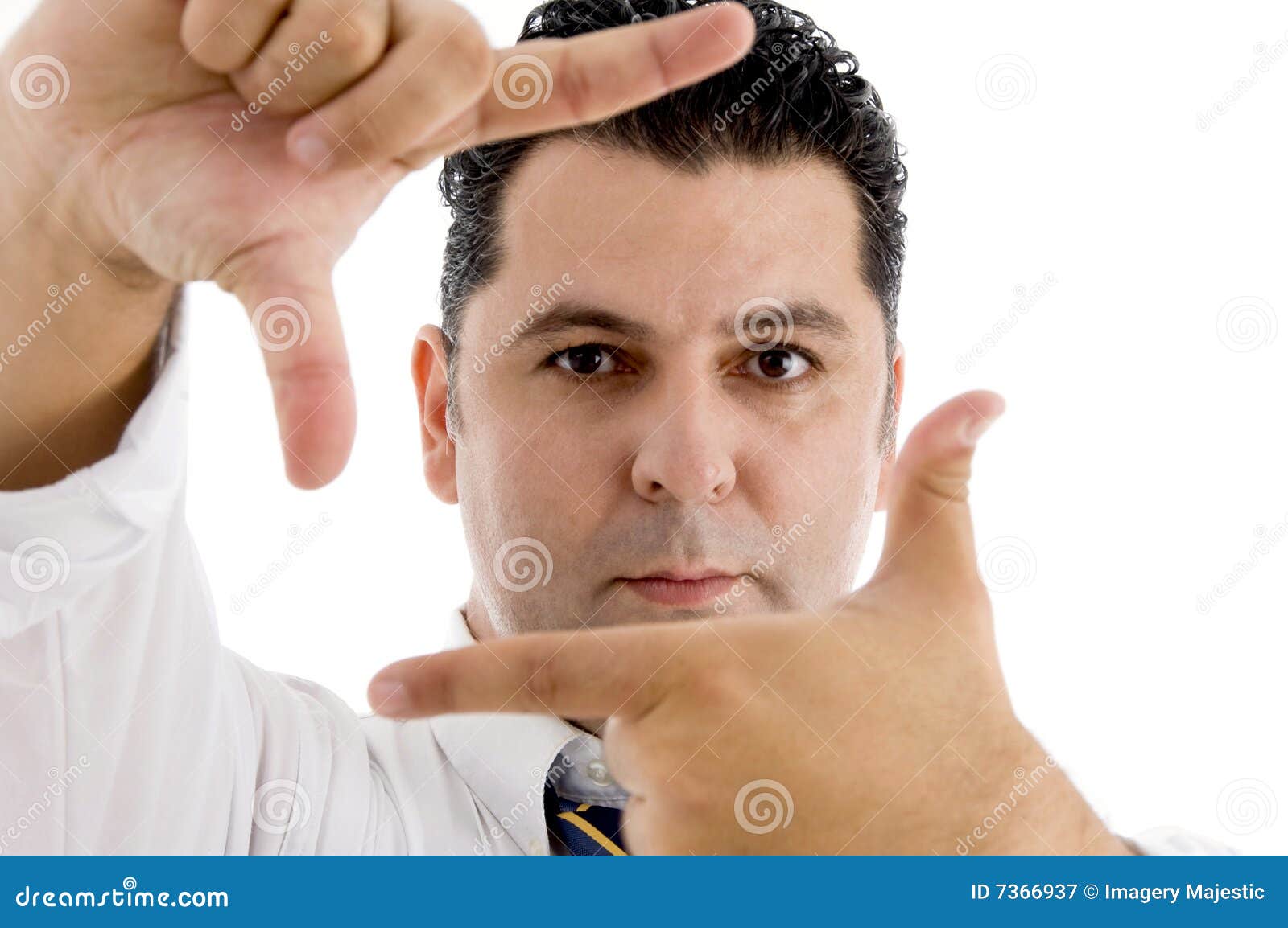 American Man Making Frame with Fingers Stock Image - Image of corporate ...