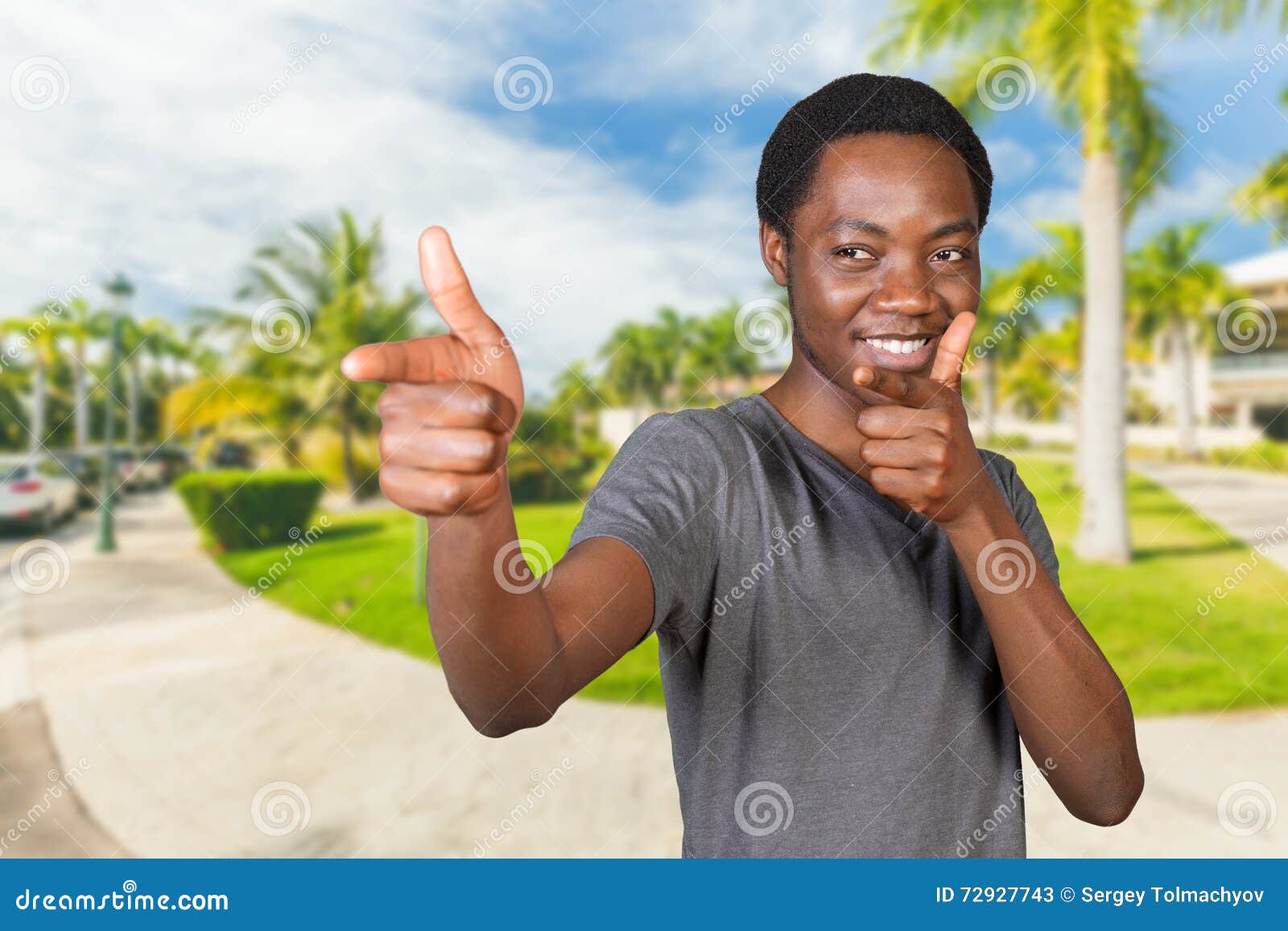 American Man Pointing Copy Space Stock Image - Image of attractive ...
