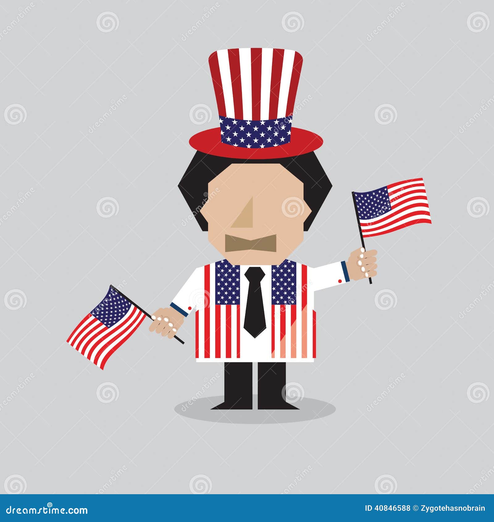 American Man Vector Illustration Stock Vector - Illustration of ...