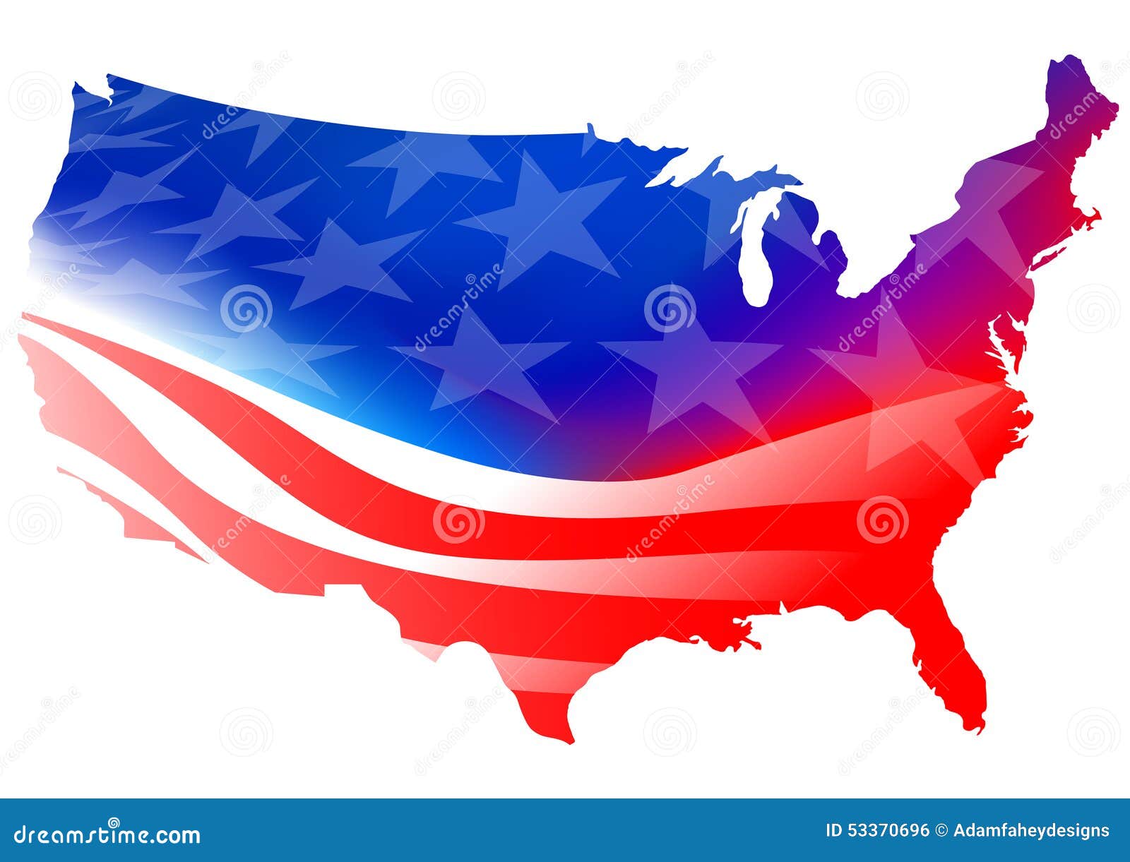 American Map Flag on a White Background Stock Vector - Illustration of ...