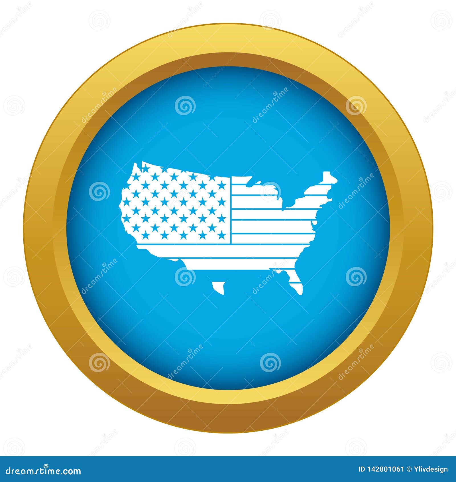 American Map Icon Blue Vector Isolated Stock Vector - Illustration of ...