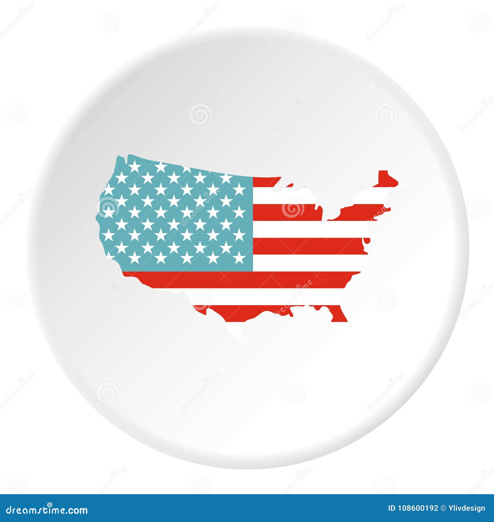 American map icon circle stock vector. Illustration of icon - 108600192