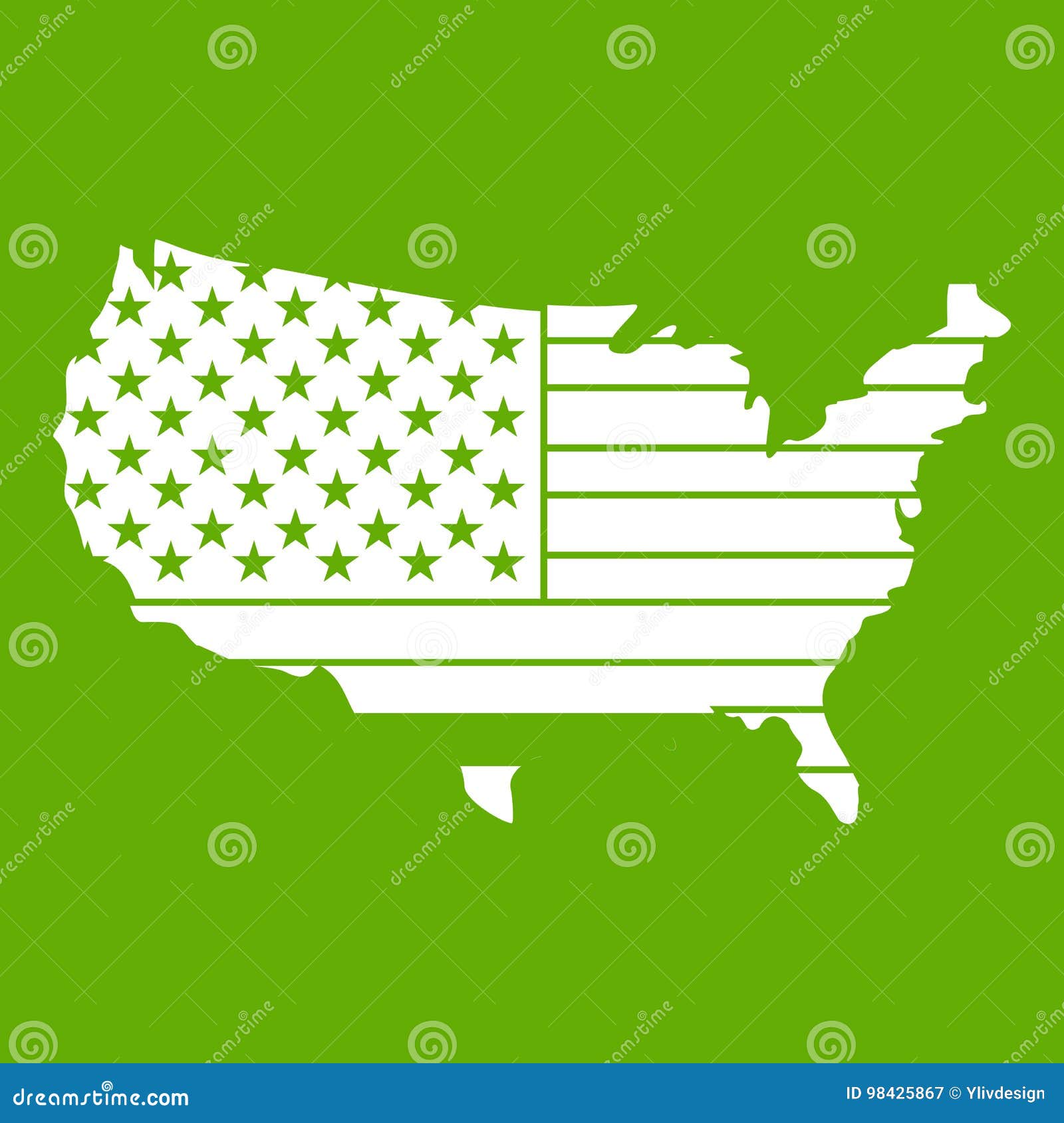 American map icon green stock vector. Illustration of america - 98425867