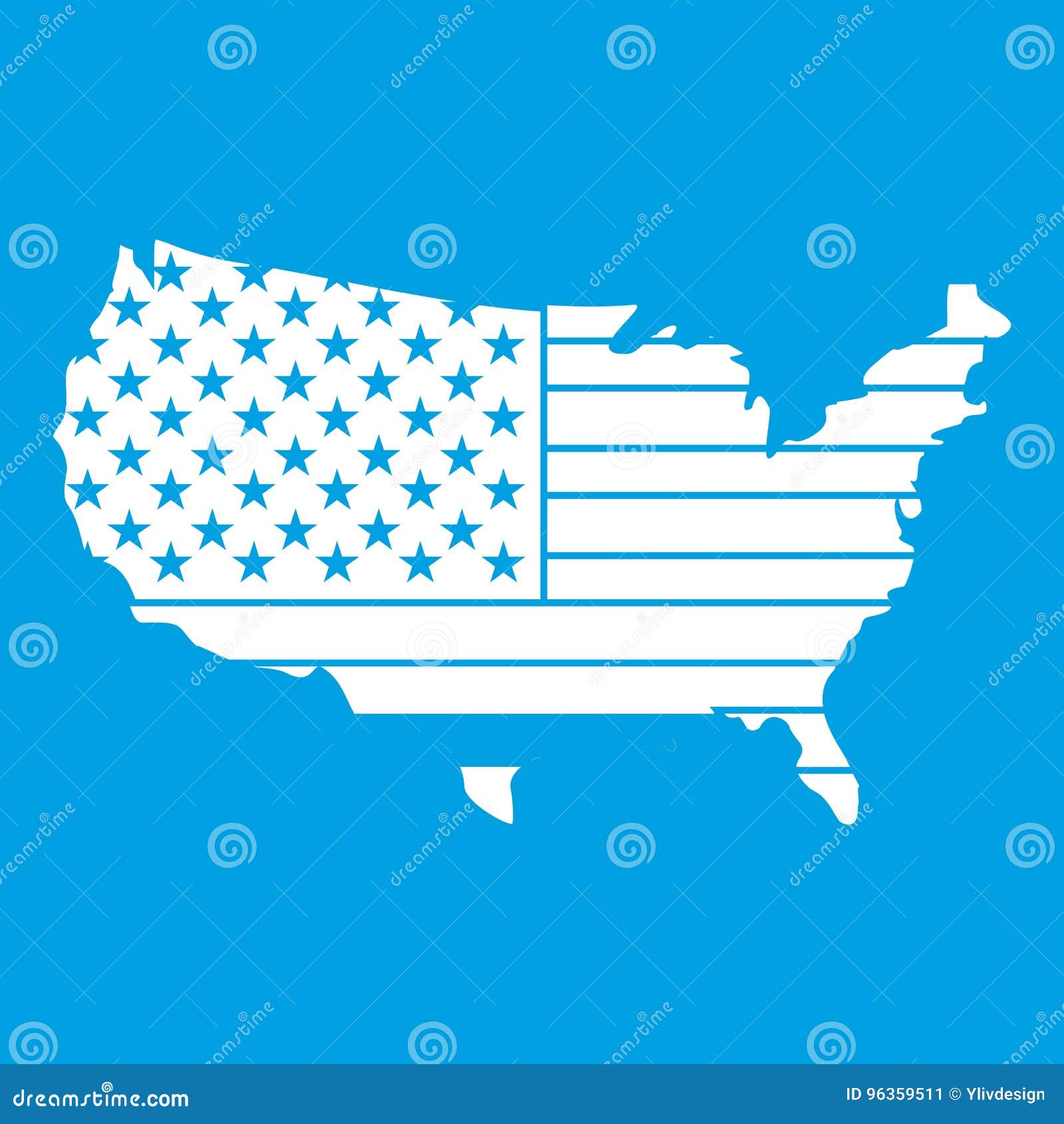 American map icon white stock vector. Illustration of simple - 96359511