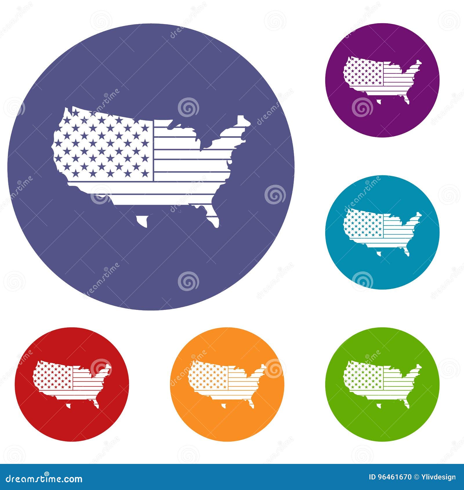 American map icons set stock vector. Illustration of north - 96461670
