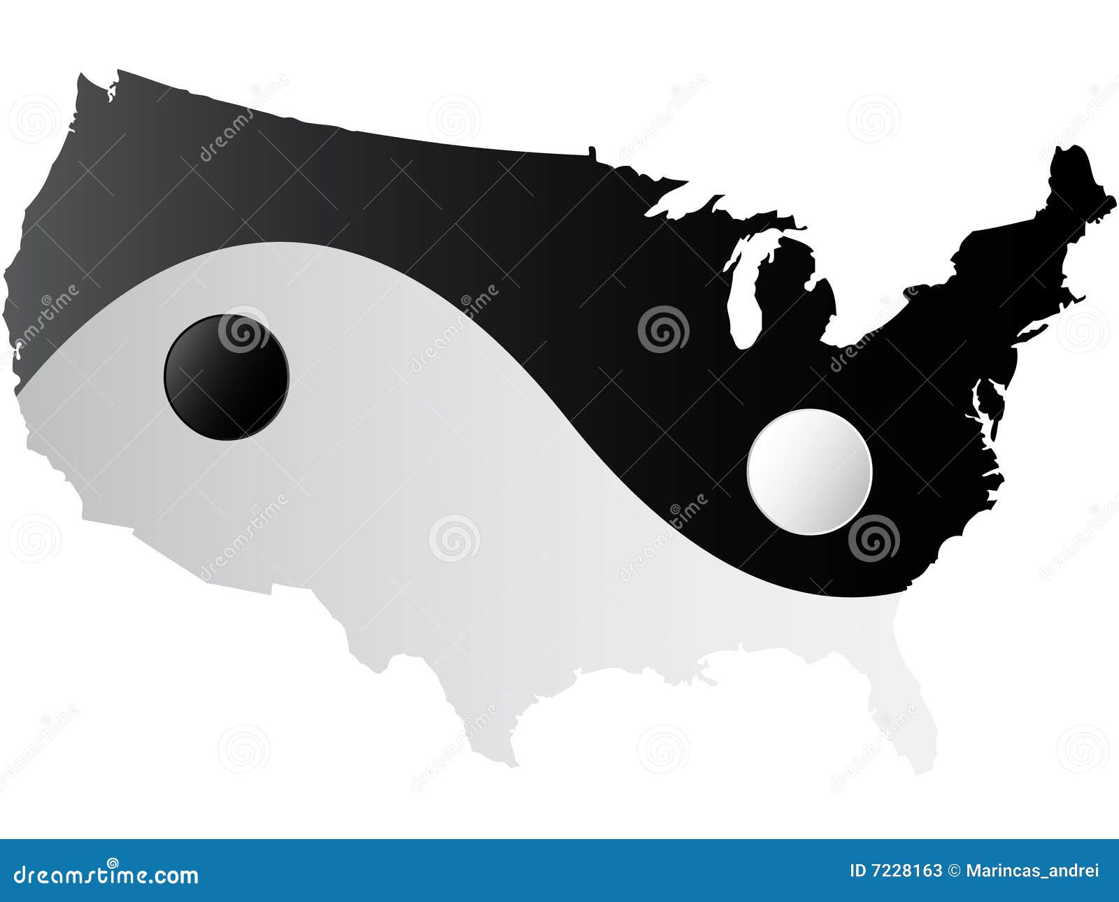 American map yin-yang stock vector. Illustration of country - 7228163