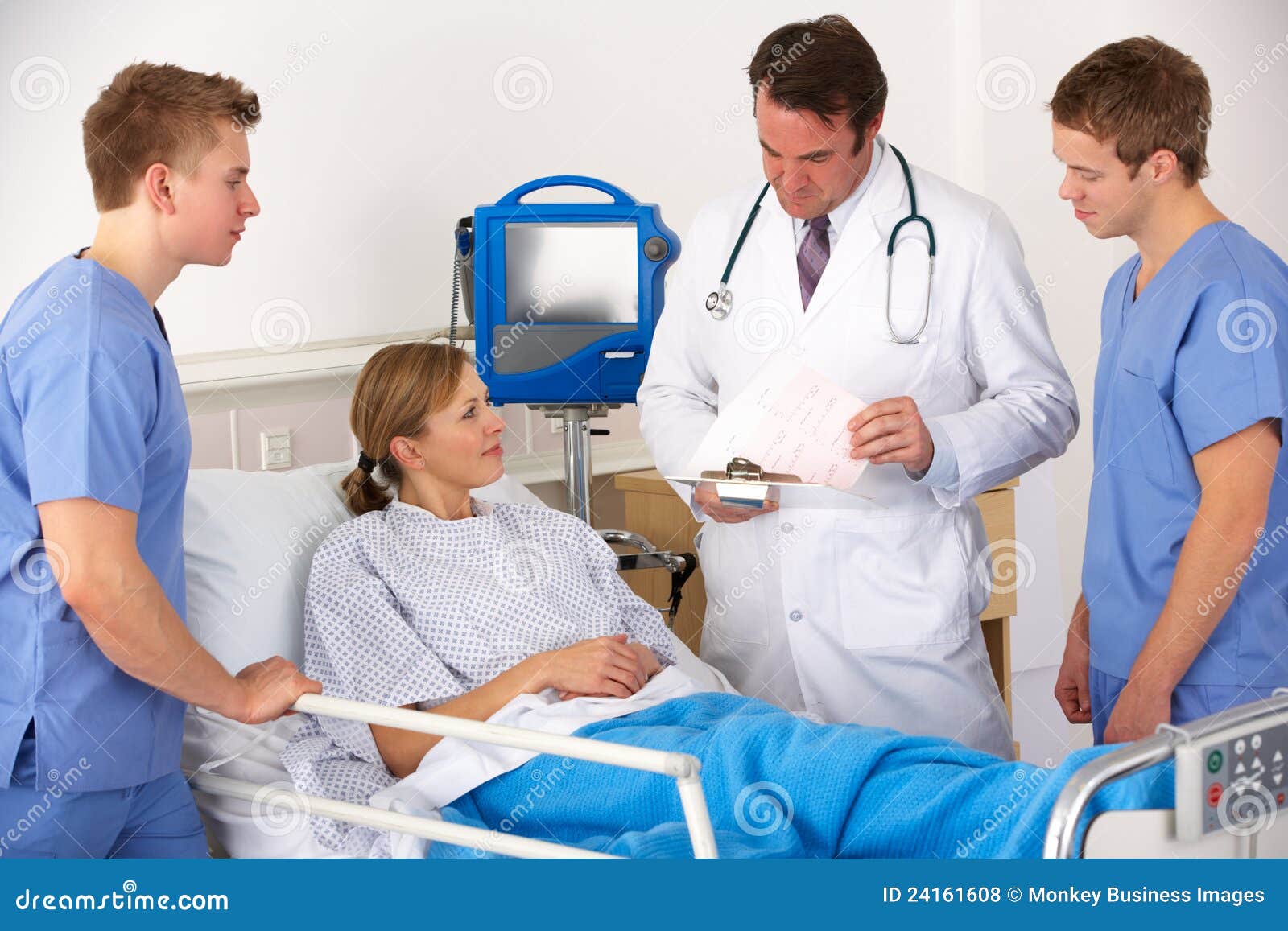 American Medical Team by Patient S Bed Stock Photo - Image of indoors ...