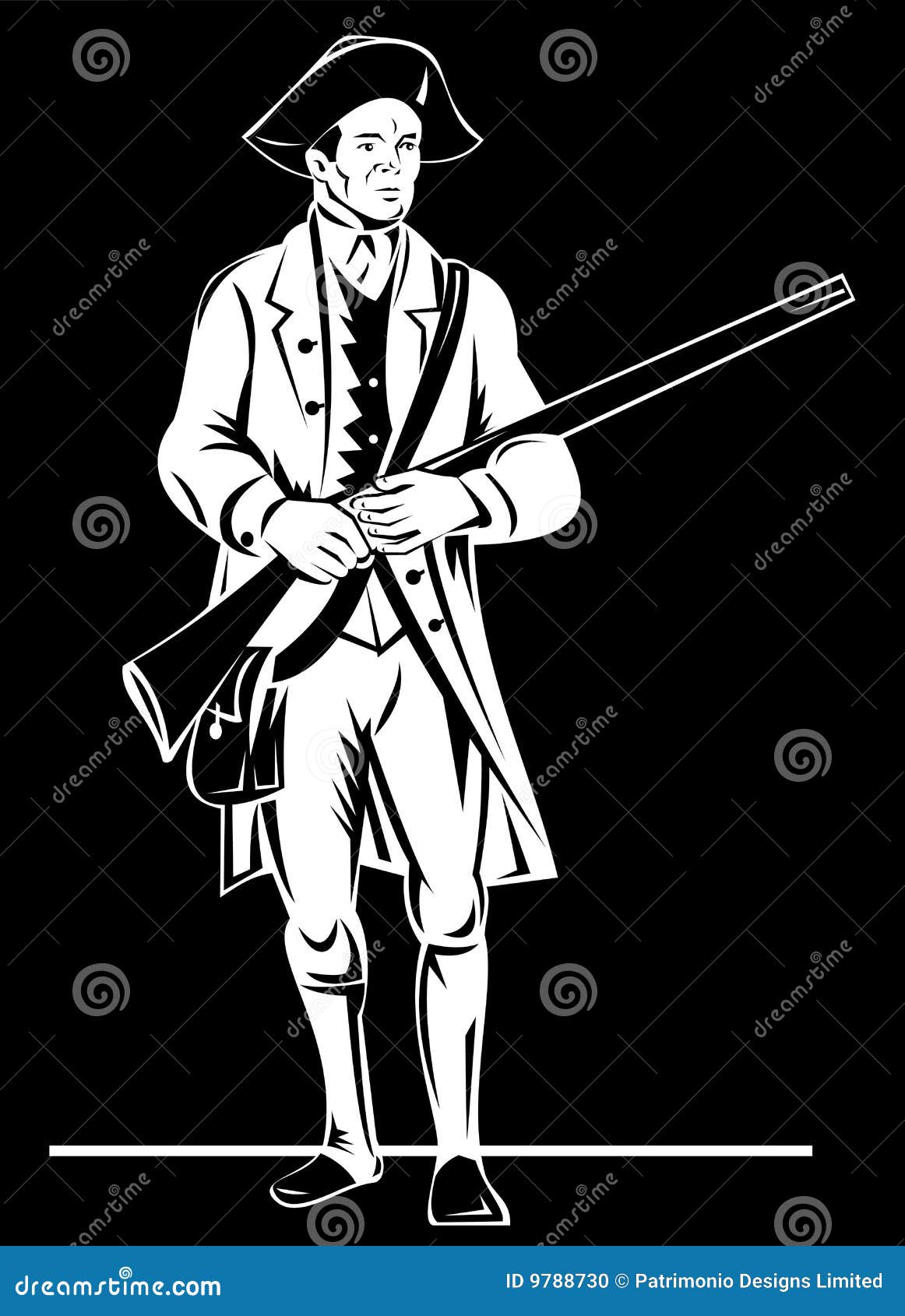 American Revolution With Flag Cartoon Vector | CartoonDealer.com #9803443