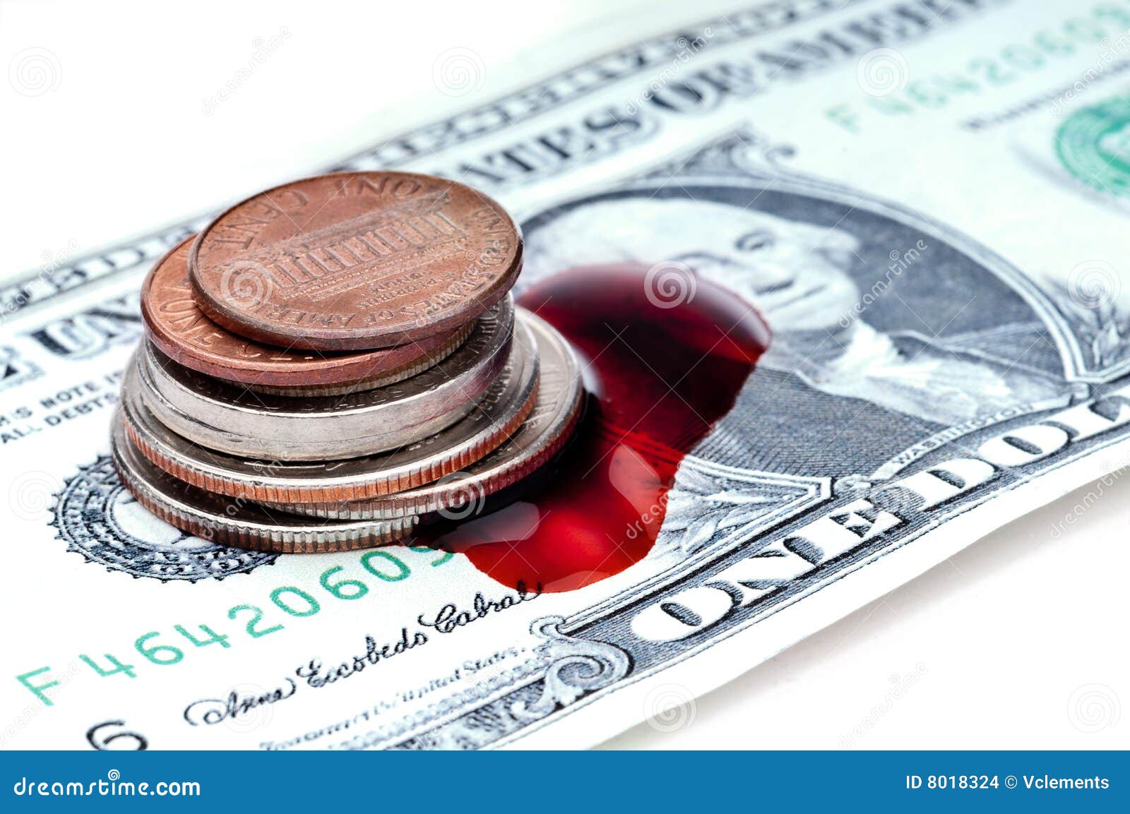 American Money Bleeding from the Recession Stock Photo - Image of ...
