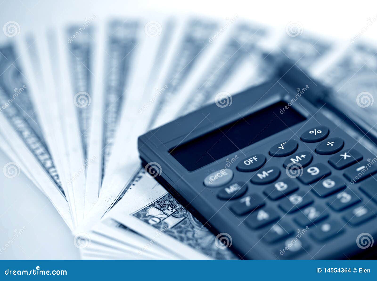 The American Money Dollars and Calculator Stock Photo - Image of credit ...