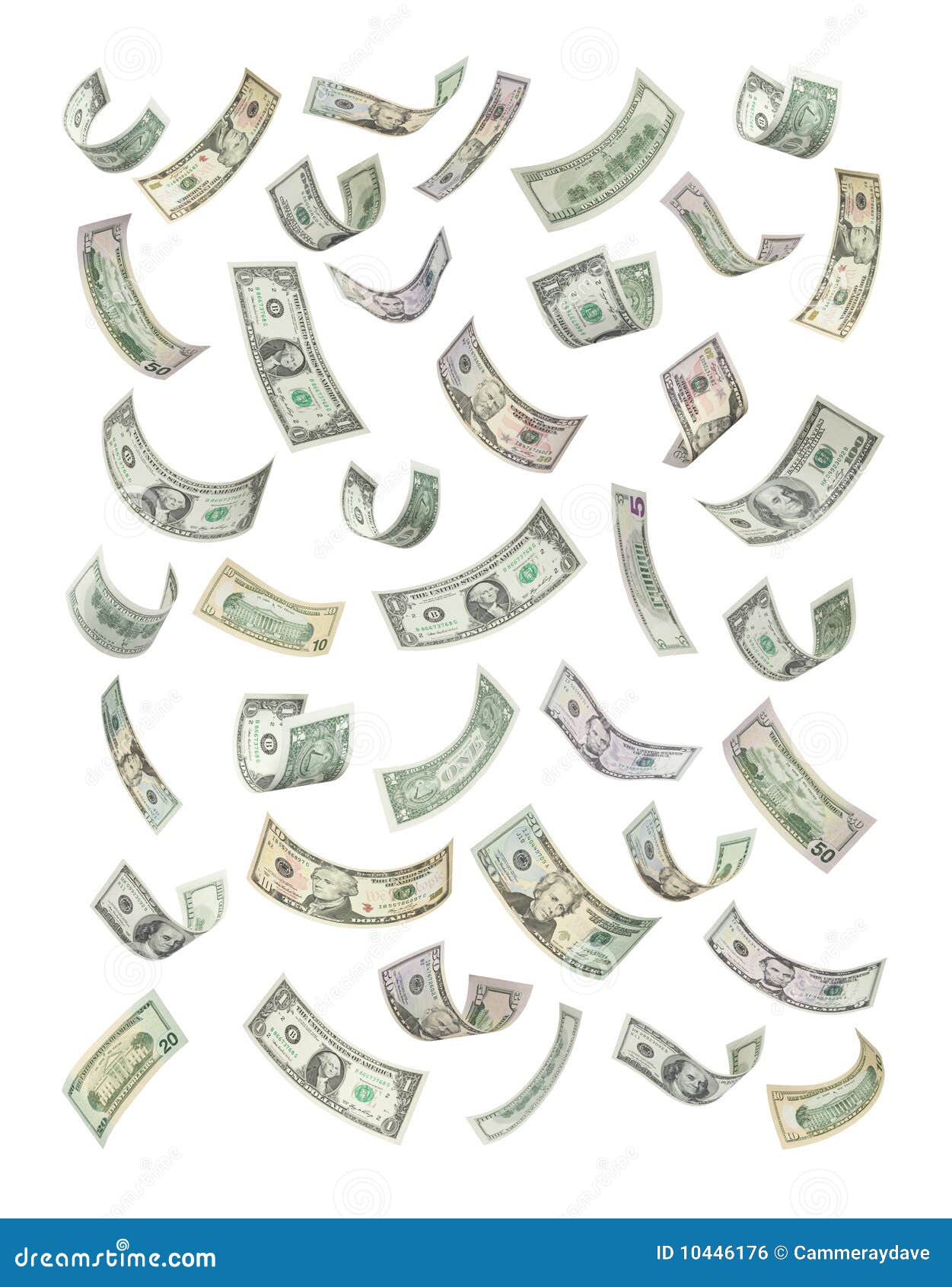 Raining Money Icon, Banknote Rain Background, Vector | CartoonDealer ...