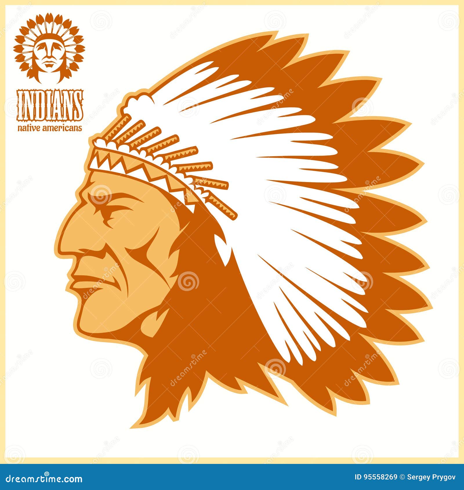 Chief Head Native American Logo Design Inspiration Vector Illustration ...