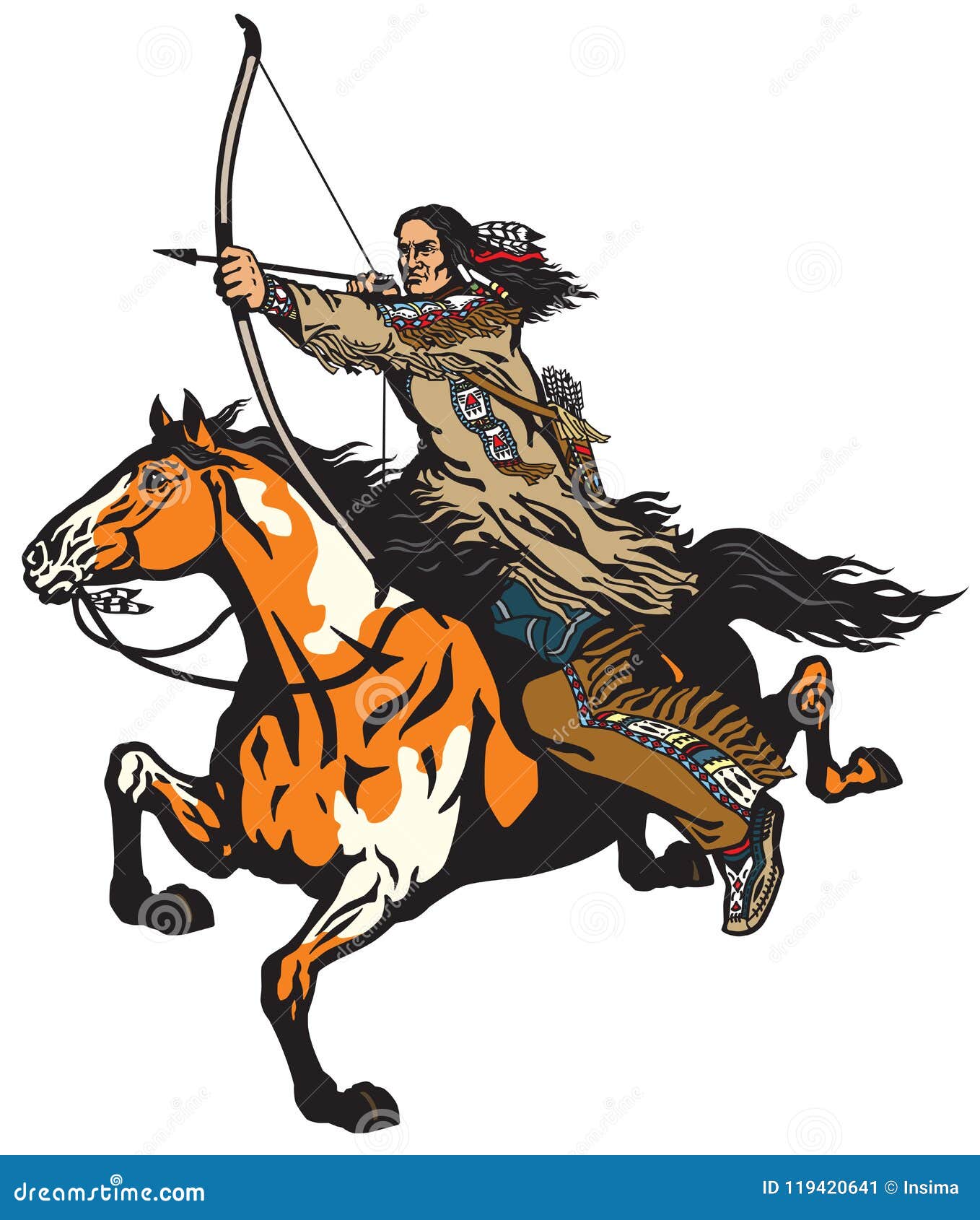 Native American Archer Stock Illustrations – 725 Native American Archer ...