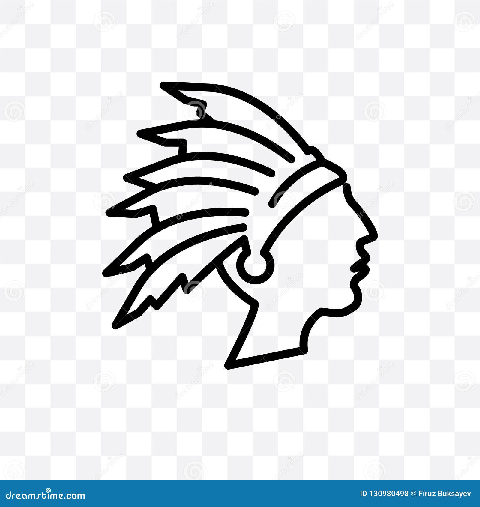 American Native Vector Linear Icon Isolated on Transparent Background ...