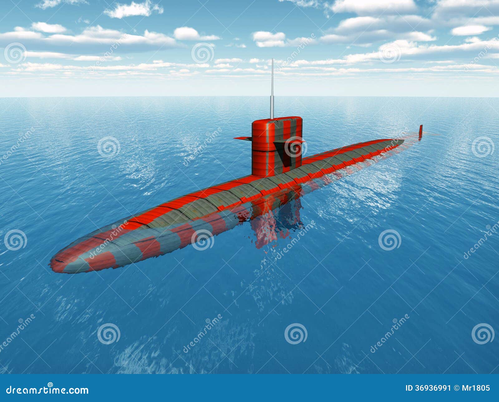 American Nuclear Submarine stock illustration. Illustration of water ...