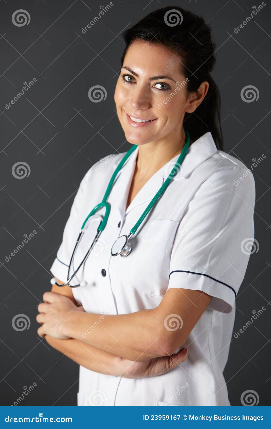 American Nurse Studio Portrait Stock Image - Image of front, studio ...