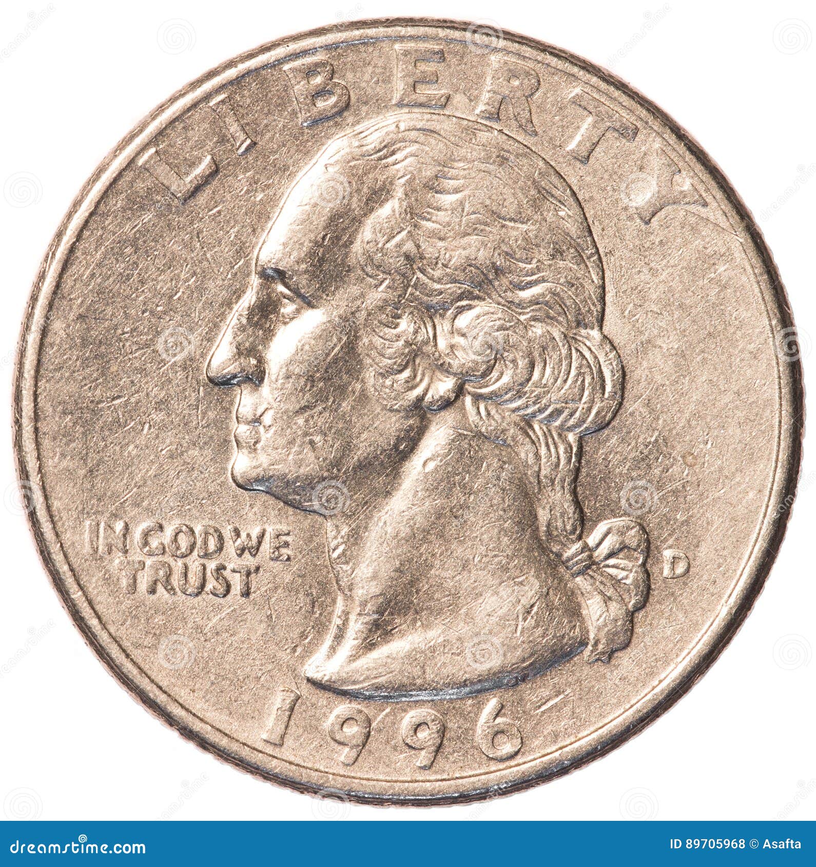 US One Quarter Coin Isolated On White Royalty-Free Stock Photography ...