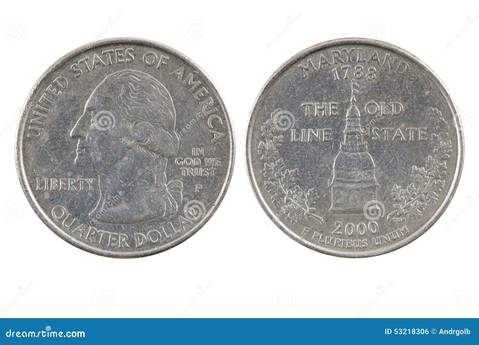 American One Quarter Dollar Coin. Stock Photo - Image of object ...