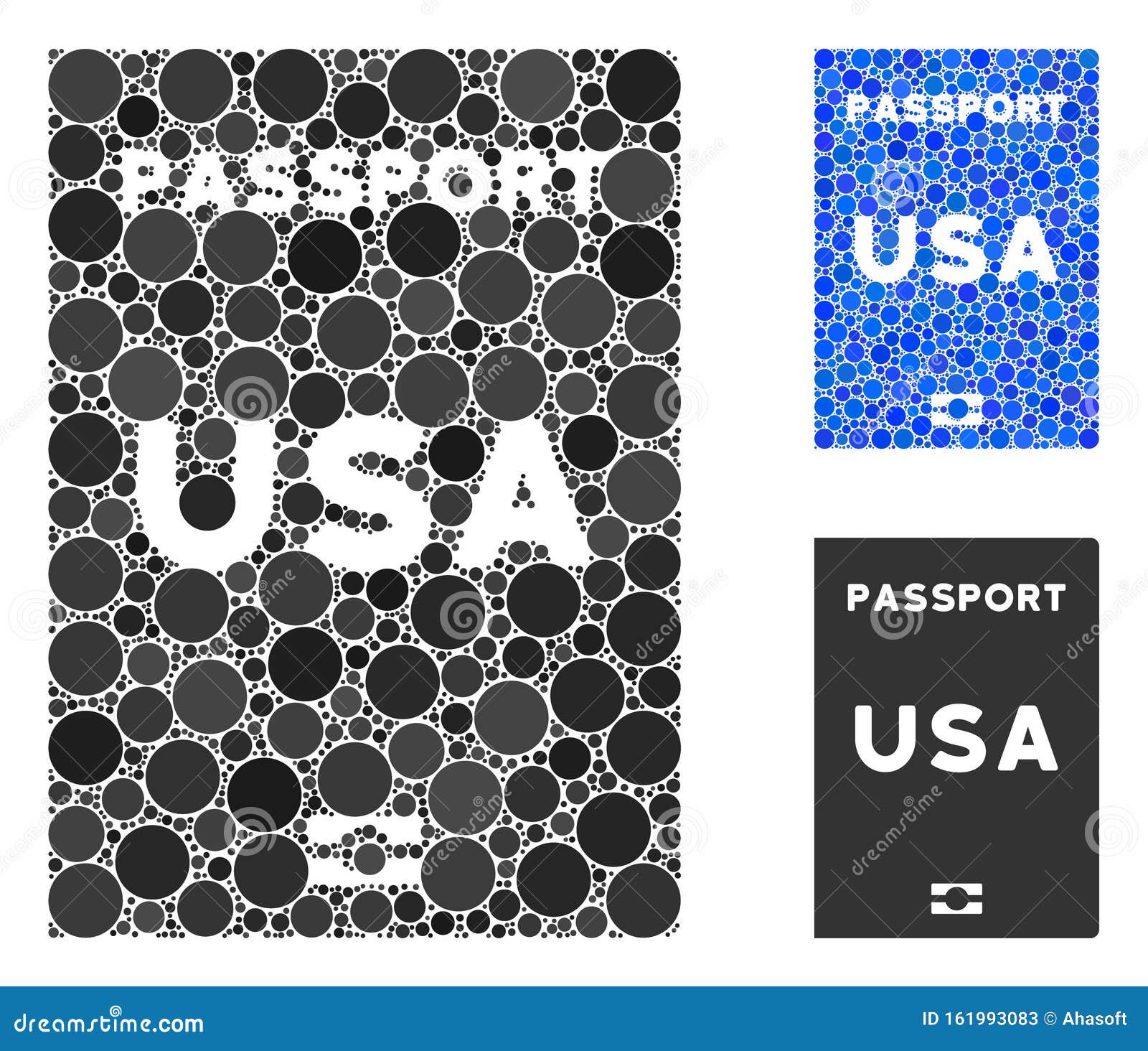 American Passport Composition Icon Of Circle Dots Stock Vector Illustration Of Patriotic